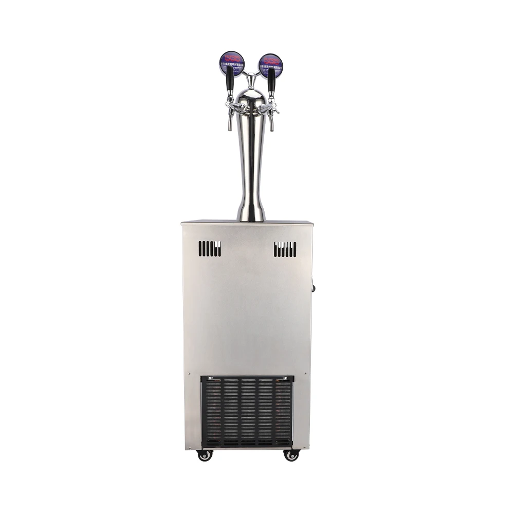 2 Tap Font Draft Beer Machine Tower Dispenser Stainless Steel Kegerator ...
