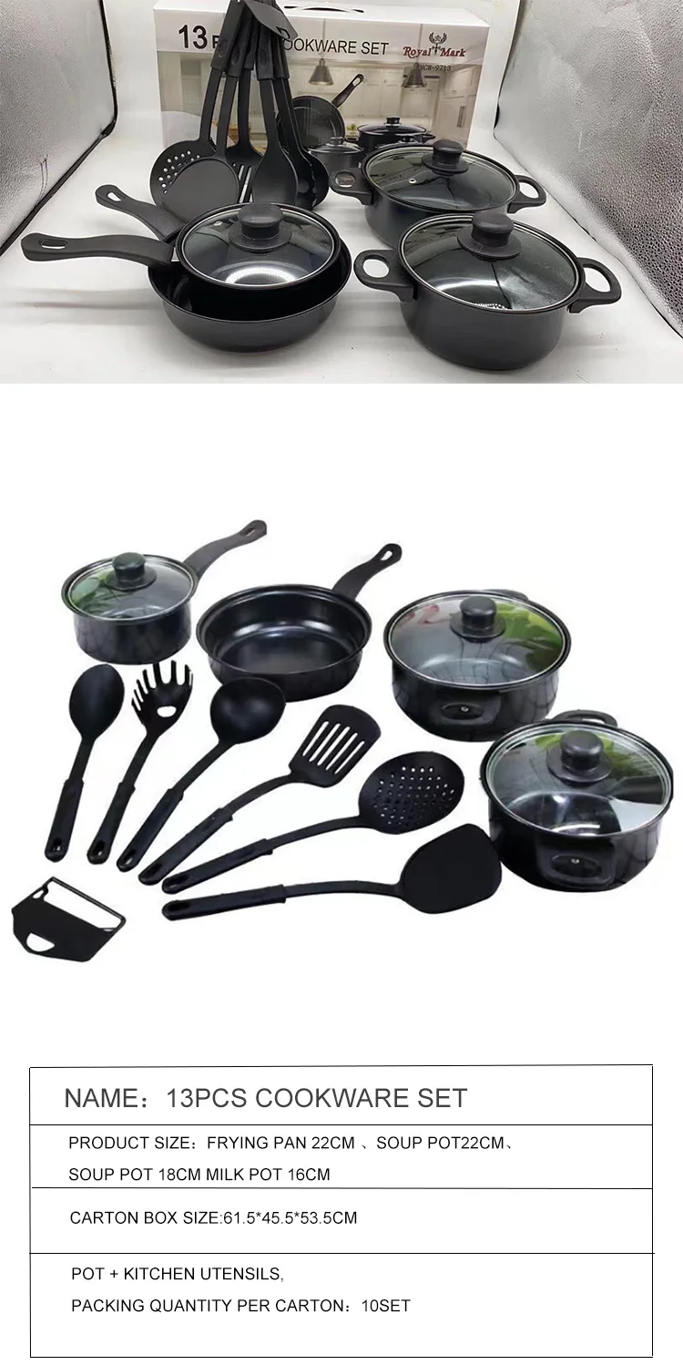 Cheap Non Stick Cookware Set Kitchenware Metal 13pcs Cookware Sets ...