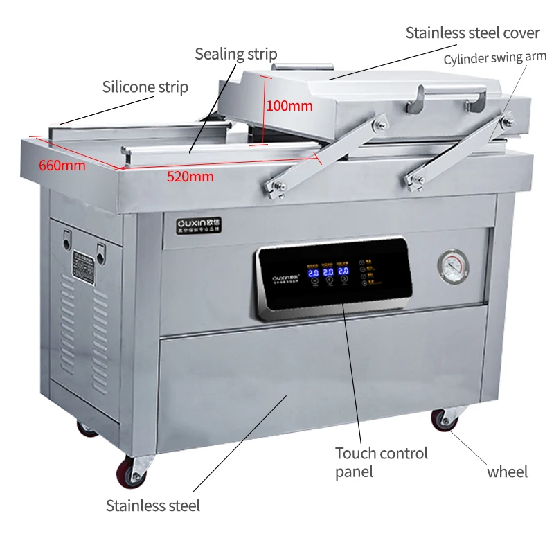 Ox-600 Disposable Baggage Industrial Double Chamber Vacuum Packing ...