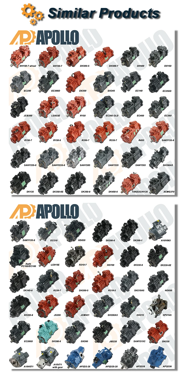 Apollo Excavator K3v112dt-9c14 R220-7 Dx225 R220 R210-9 R210lc-9 R235 ...