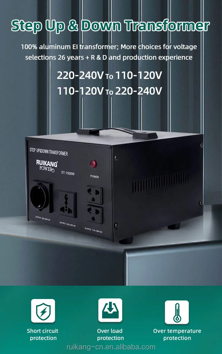 110V to 220V Step-up Dry Type Distribution Transformer 1KVA 2KVA 5KVA 1 Phase AC 220V 110V Step ...