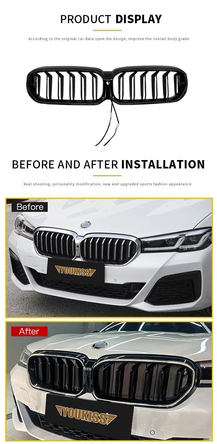 Front Bumper Grille for bmw 5 Series G30 G38 Facelift Luminous Grille ...