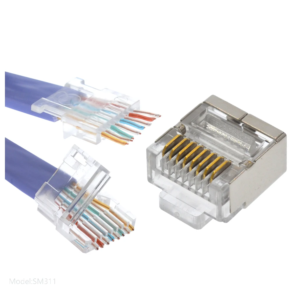 Rj45 Network Connector Short Body Modular Plug With Insert Cat5 Cat6 8p8c Ftp Connector - Buy ...