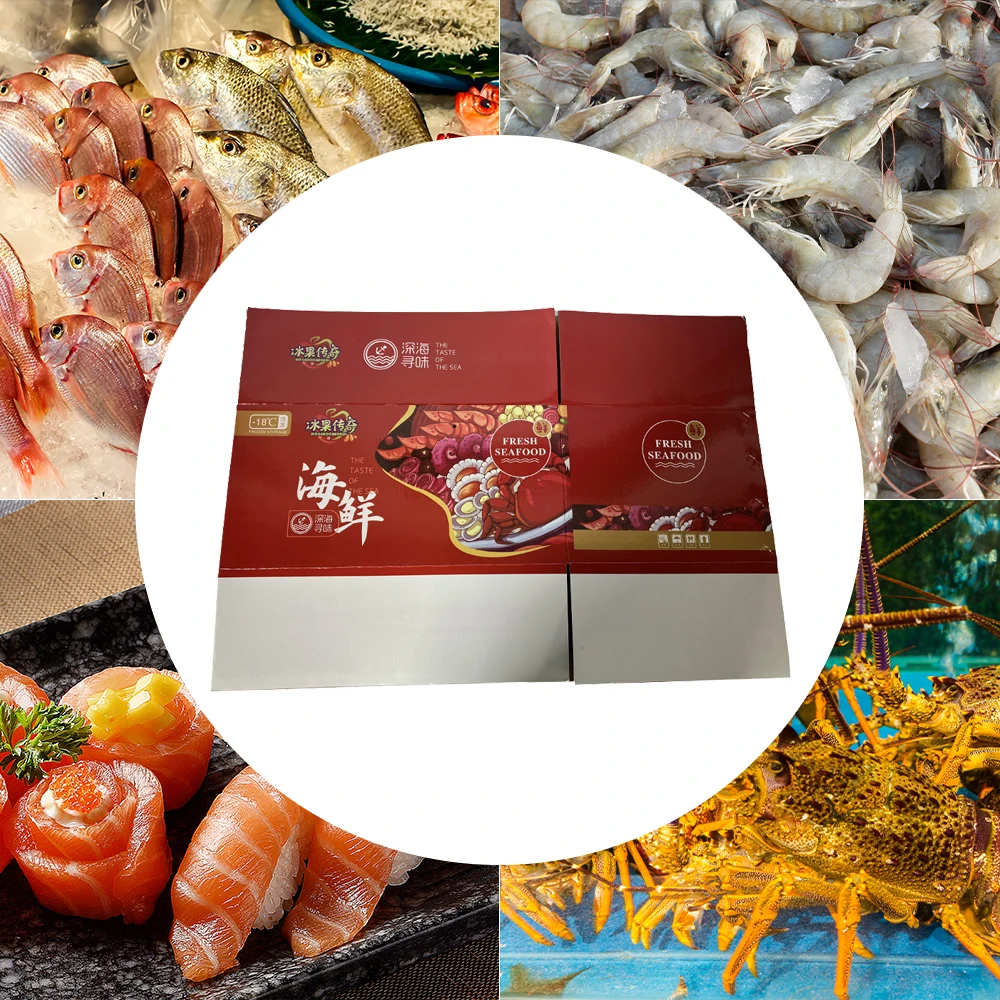 Customizable Seafood Box Shrimp Frozen Seafood Packing Boxes Frozen ...