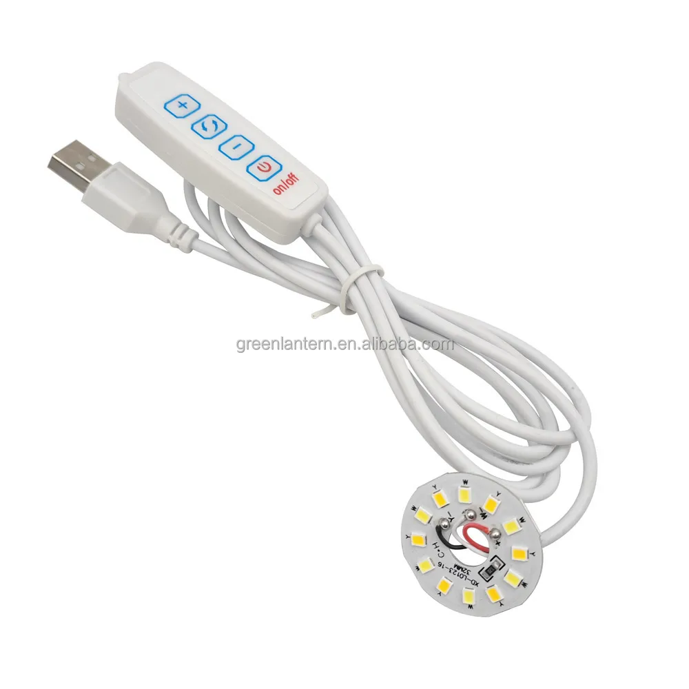 5V Led Light Circuit Boards Round with USB Wire 31/44/46/50/58mm Dual ...