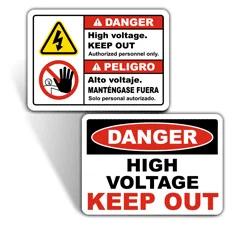 Electrical Safety Signs and Symbols - High Voltage Hazard