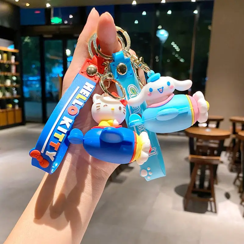 Kawaii Kuromi My Melody Cinnamoroll Kitty Pudding Dog Donut Keyring Bag ...