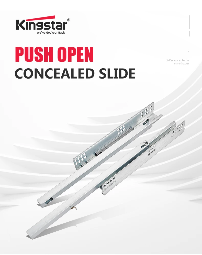 Heavy Duty Push To Open Drawer Slides Rail 2 Section Concealed ...