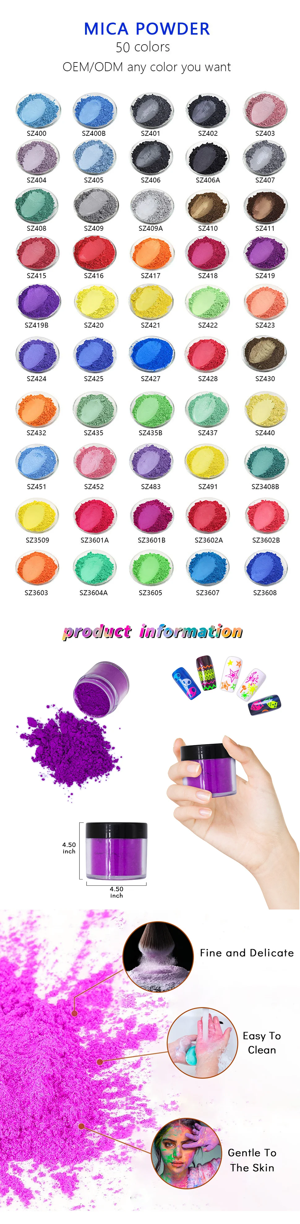 Factory Price 50colors Pearl Mica Powder For Lipgloss Color Shifting ...