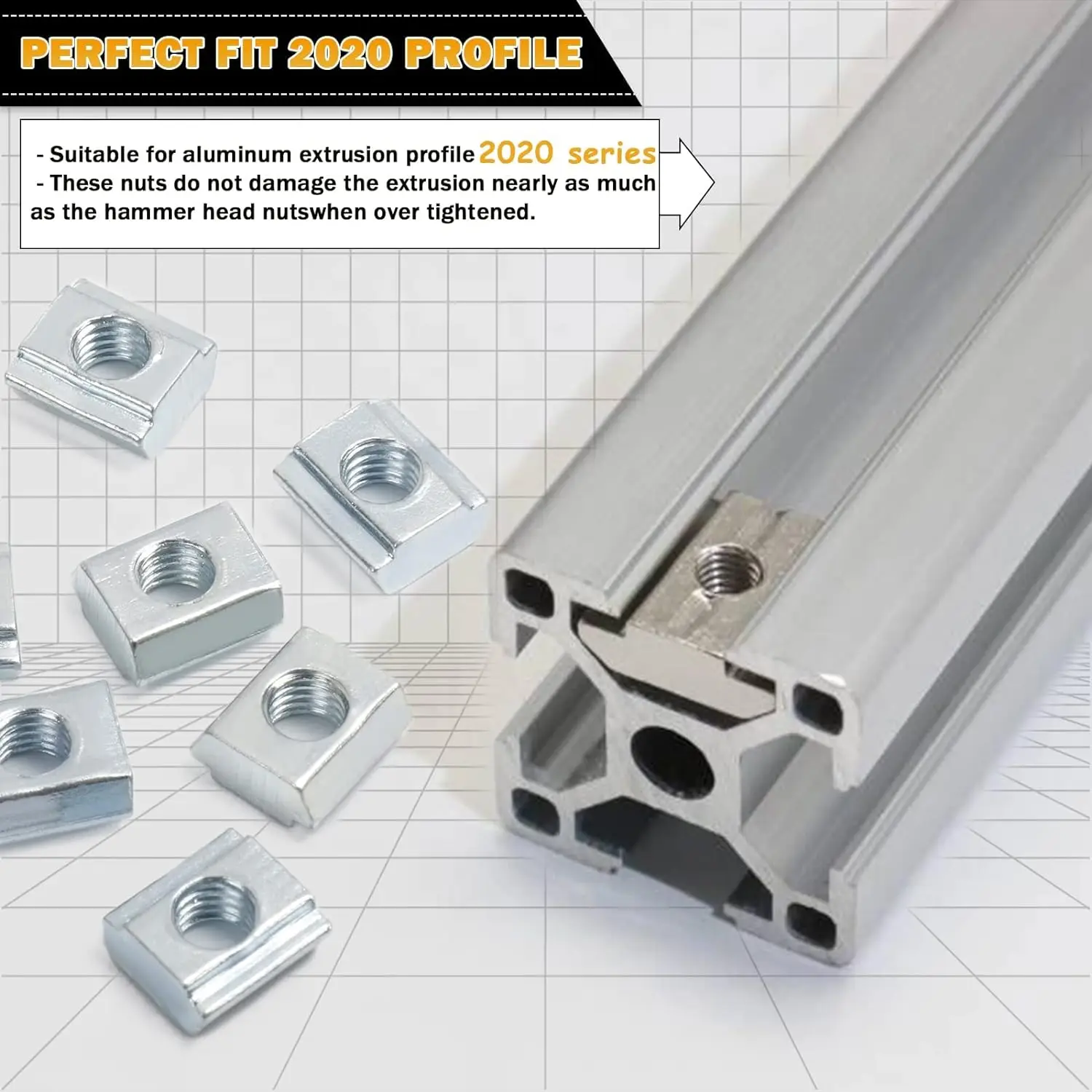 45 Series T Slot Nut Sliding T Nut Hammer Head Nut for Fasten Connector ...