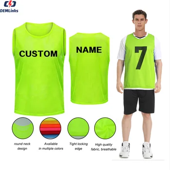 Custom Logo 100% Polyester Soccer Training Bibs Breathable Pinnies ...