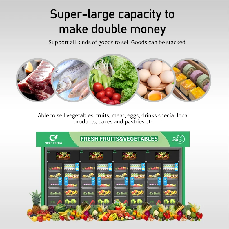 Small Business Idea Smart Qr Code Payment Vending Machine Fresh Fruit ...