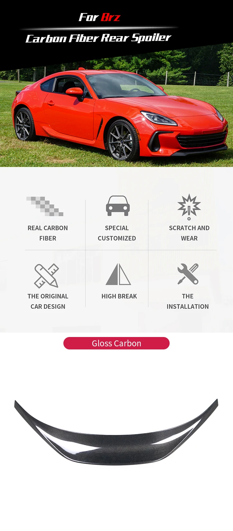 Carbon Fiber Trd Type Rear Trunk Spoiler Ducktail For Toyota Gr86/ Brz ...