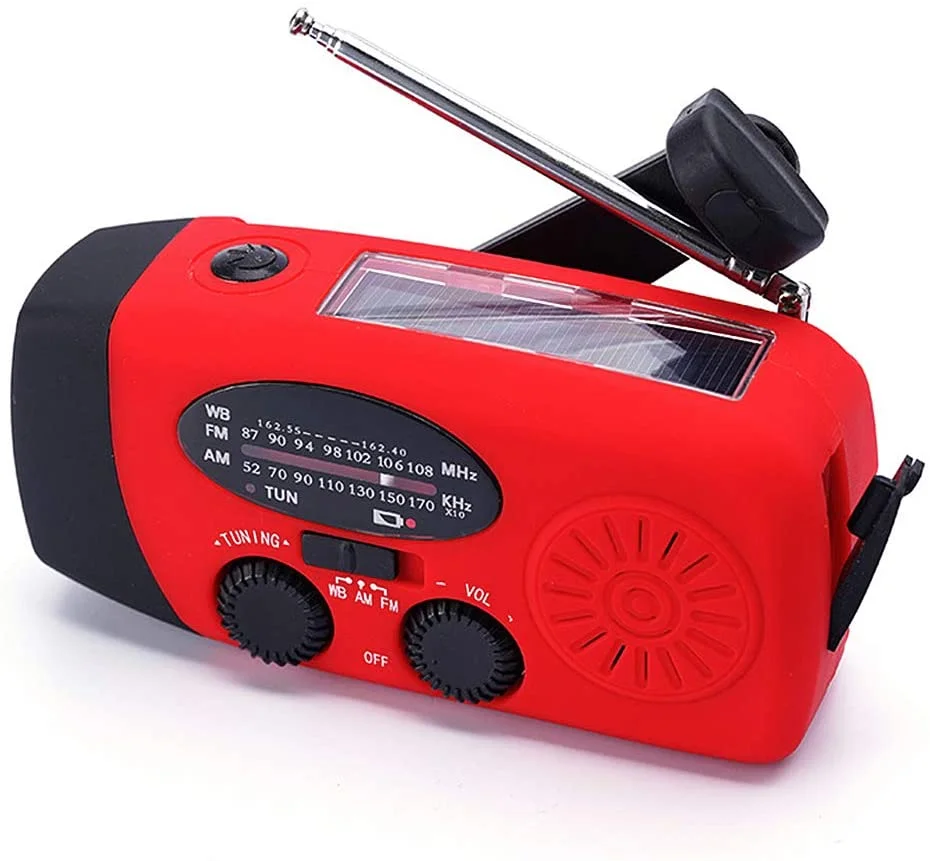 Hand Crank Camping Dynamo Radio Emergency Solar Powered Wind Up Led ...