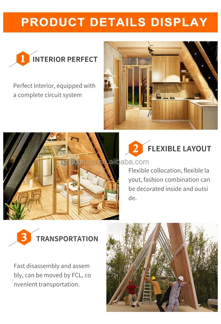 Hig Luxury A-frame Low-rise Villa Heat-insulated Modular Home Prefab ...