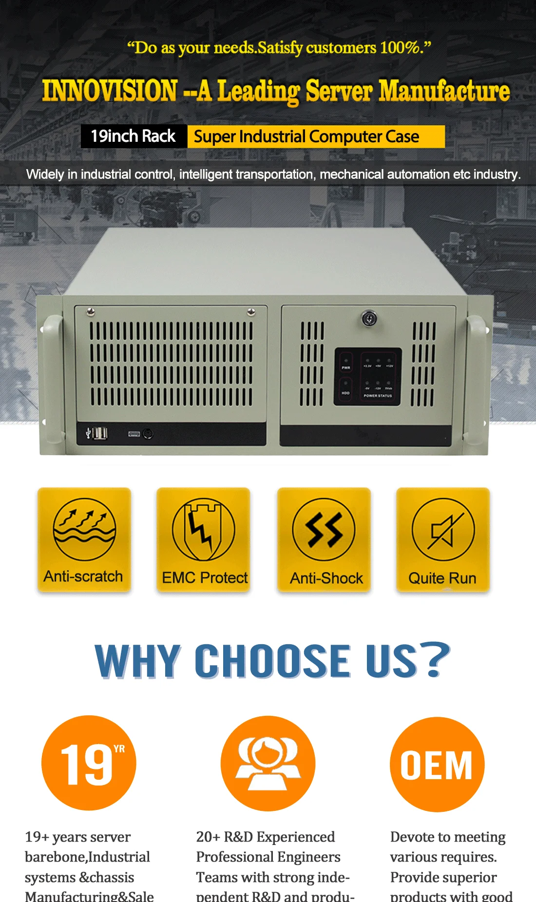 19-Inch 4U Rackmount IPC 610HF DVR Server Chassis with 7 Slots, Ideal ...