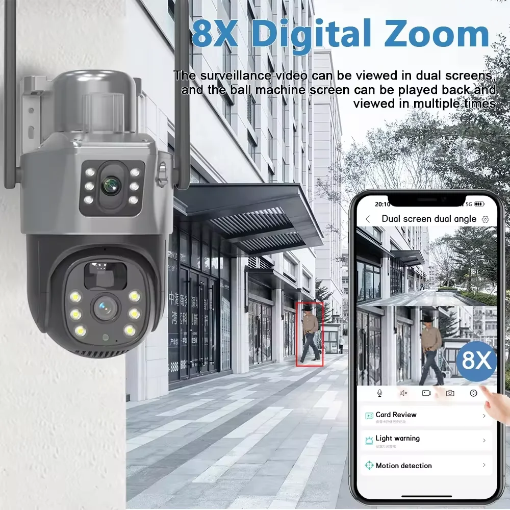 V380 WIFI Solar CCTV Camera Full Color Night Vision Recording Security ...