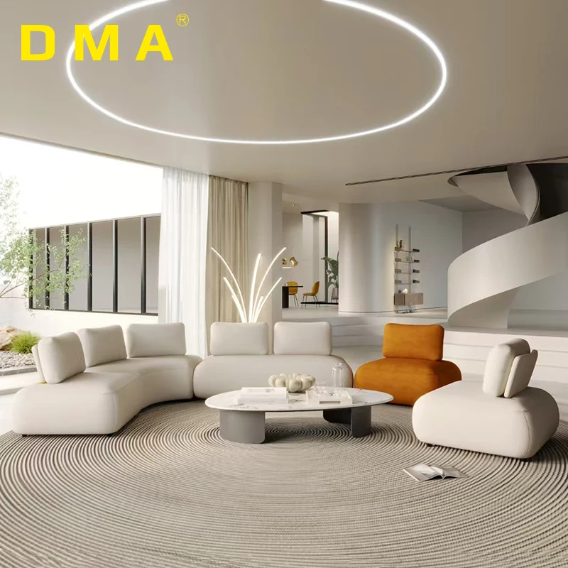 Luxury Modular Leather Sectional With Movable Backrest Sofa — Woven Space