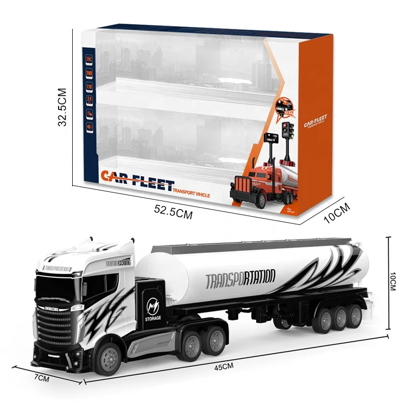 1:16 Rc Tanker Truck Toy 4 Channel Remote Control Car Oil Tank Truck ...