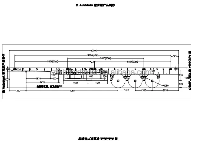 60 Ton 40ft Container Chassis Platform - Flatbed Trailer