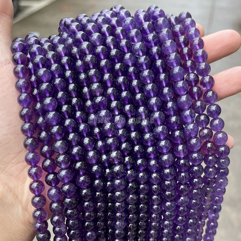JD Gemstone Amethyst Beads - Natural Energy Healing Stones