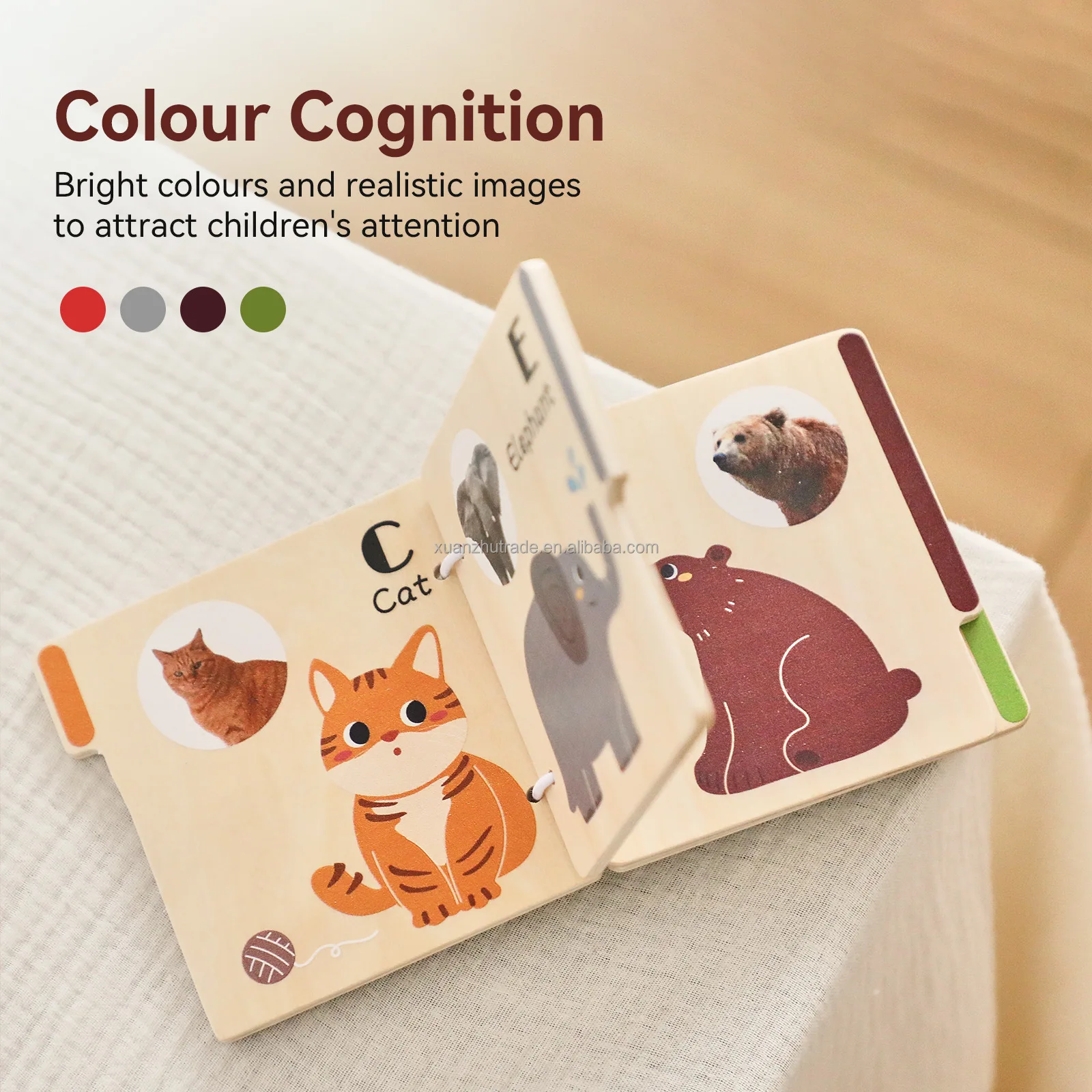 Wooden Cartoon Animal Book - Preschool Educational Toys