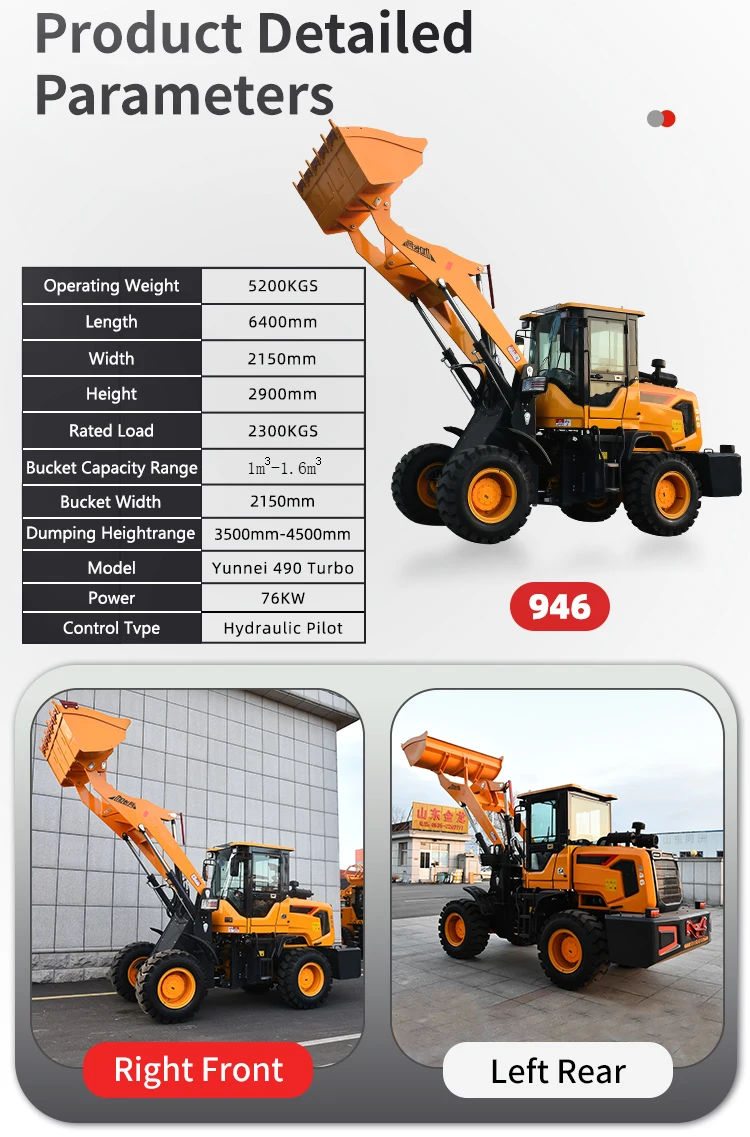 940 Mini Compact Wheel Loader Tractor with Road Sweeper