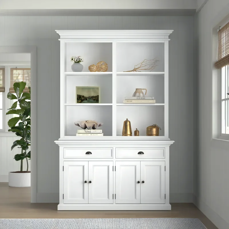 Solid Wood Library Bookcases - Durable & Adjustable Storage