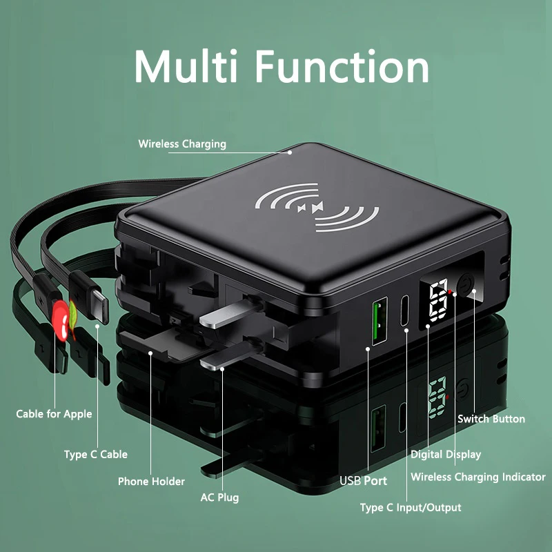 Magnetic Wireless Power Bank Battery Multifunctional Portable Wall ...