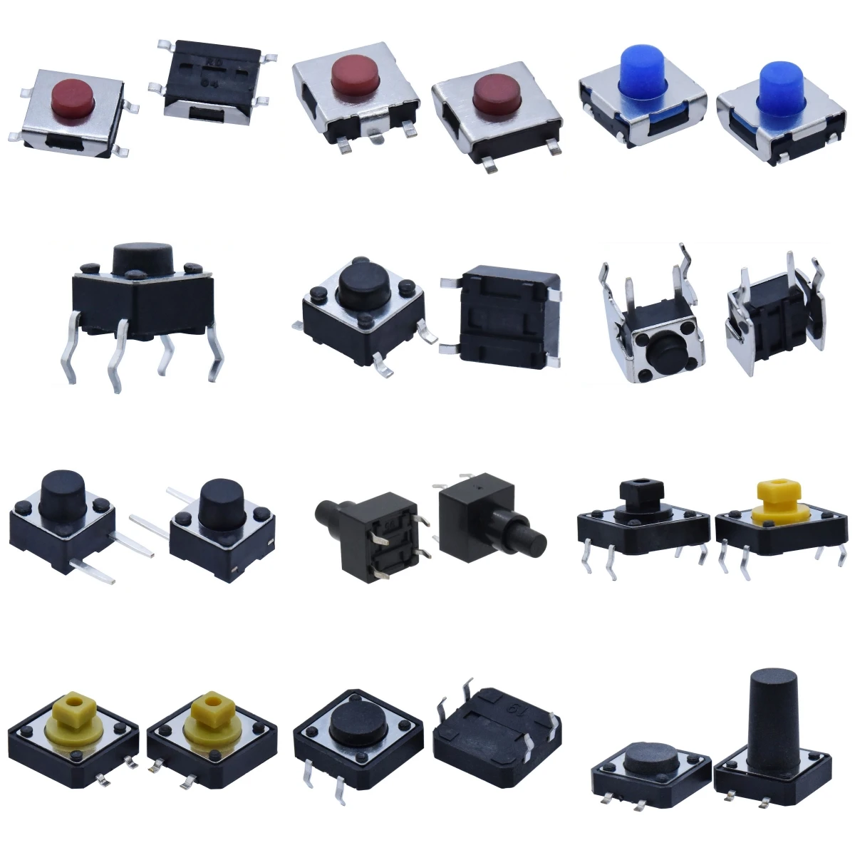 Kandens Smd 6x6 Tactile Switch 5 Pin Smt 6.2*6.2*5.1h Red Push Button ...