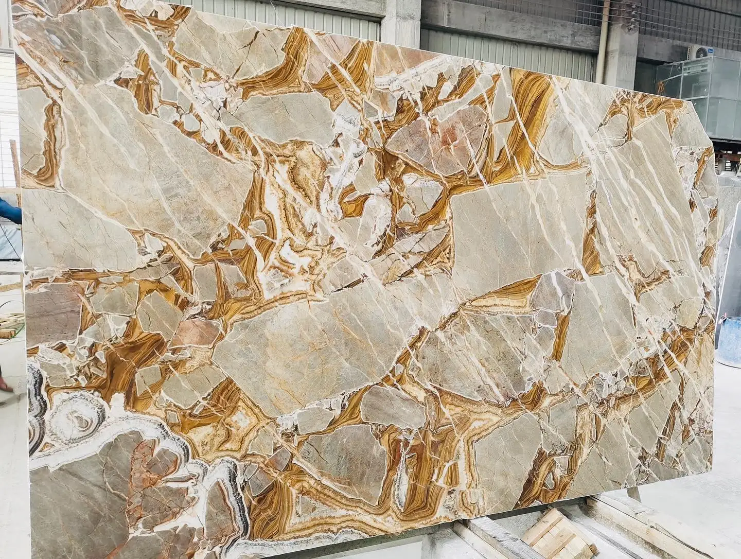 Versailles Gold Marble Slab - Luxury Flooring Solutions