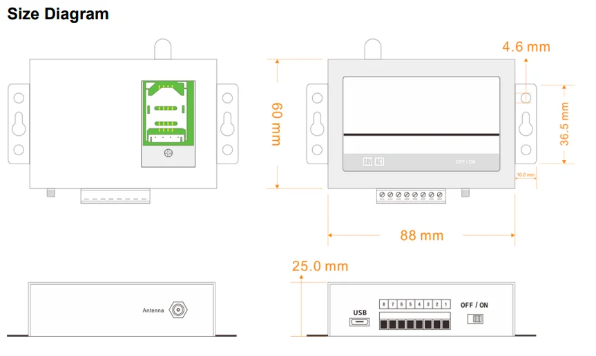 CWT-L1101S M2M Iot Industrial SCADA Modbus Rs485 to SMS