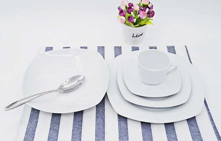 Wholesale 20pcs White Ceramic Dinnerware Set Eco-Friendly Porcelain ...