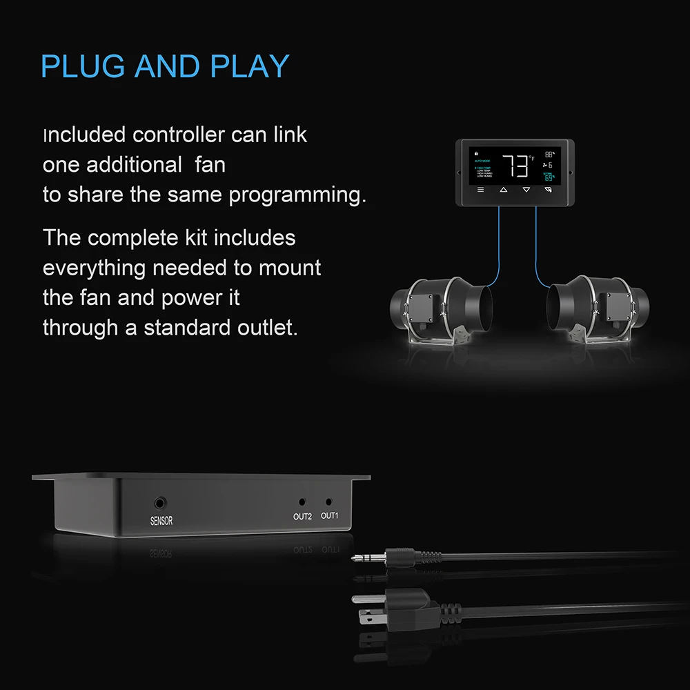 Smart Wifi App Inline Duct Ventilation Fan 4 Inch Programmable ...