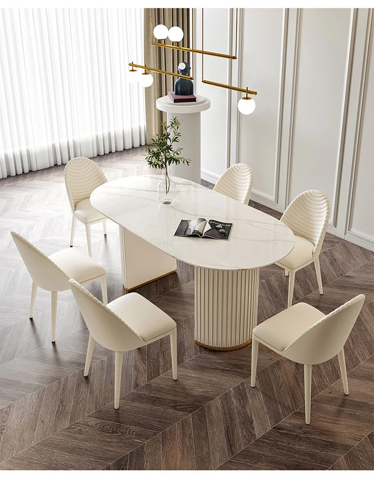 Modern Simple Marble Oval Dining Table Family Small Family Light Luxury ...