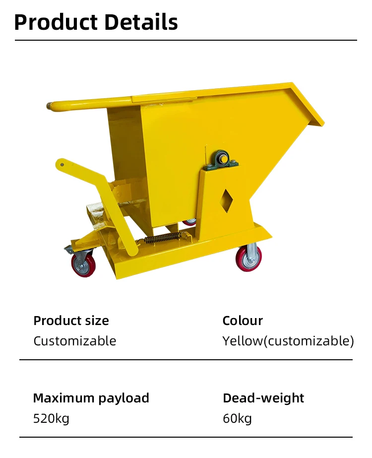 Factory Forklift Mobile Steel Heavy Duty Self Dumping Hopper Dumping ...