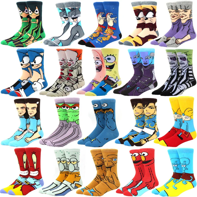Custom Medias Socken Comic Character Cotton Cartoon Socks for Men Calcetines Fashion Novelty ...