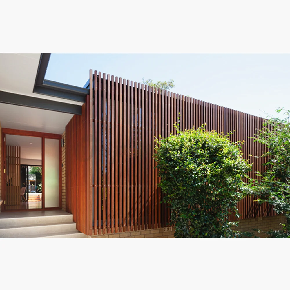 Exterior Wall Cladding Bahan Bangunan Kayu Butir Aluminium Strip Panel ...