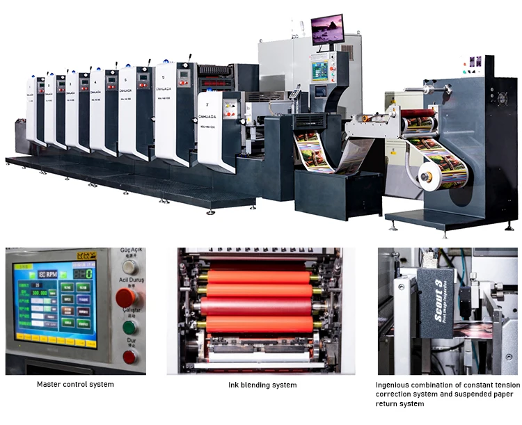 Multiple Color Custom Full Rotary Offset Self-adhesive Label Printing Machine Six Color High ...