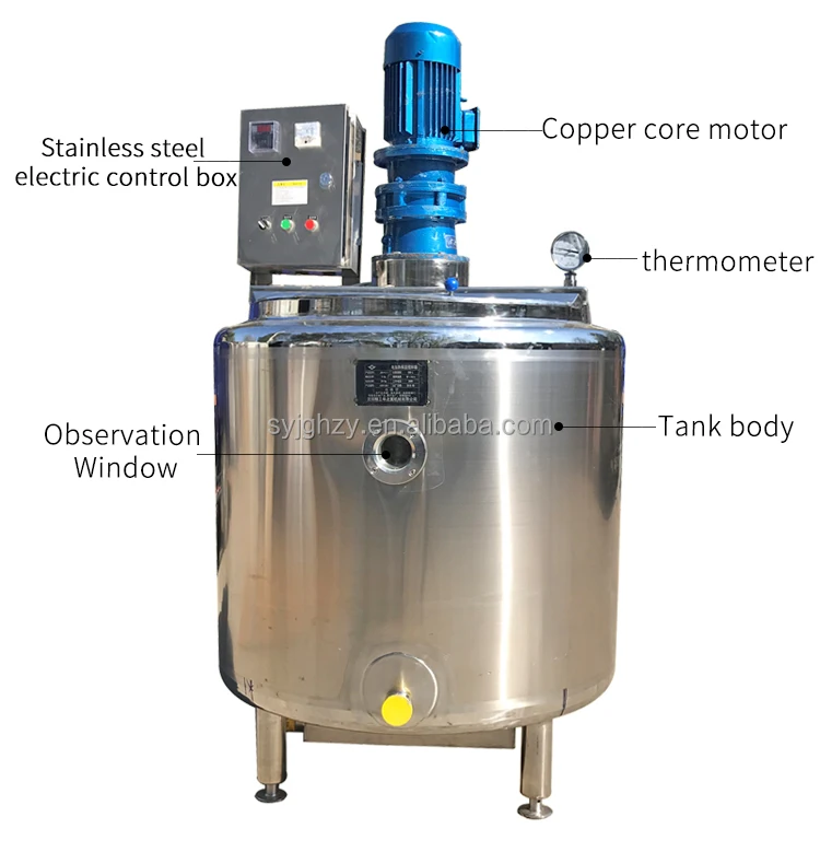 Stainless Steel Homogenizer Emulsifier Double Jacketed Liquid Storage ...