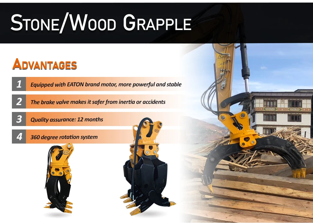 OEM Factory Price Hydraulic Excavator Attachments Log Grab Grapple for ...