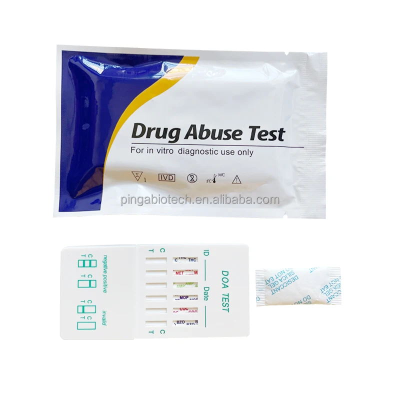 Multi Drug 6 Test in 1 Panel THC/AMP/MOP/COC/MET/BZO Drug Test Device ...