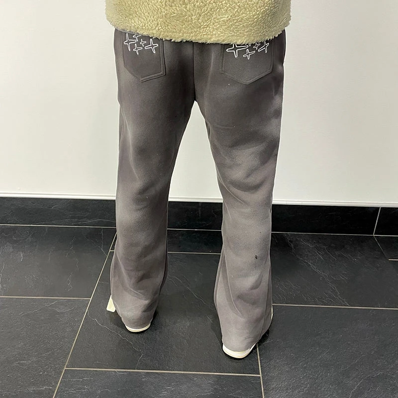 Oem Custom Unisex Flared Sweatpants Cotton Nylon Flare Track Pants Men ...