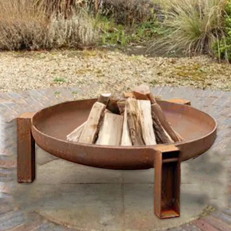 Burning Outdoor Charcoal Brazier Fireplace Wooden Burner Outdoor ...