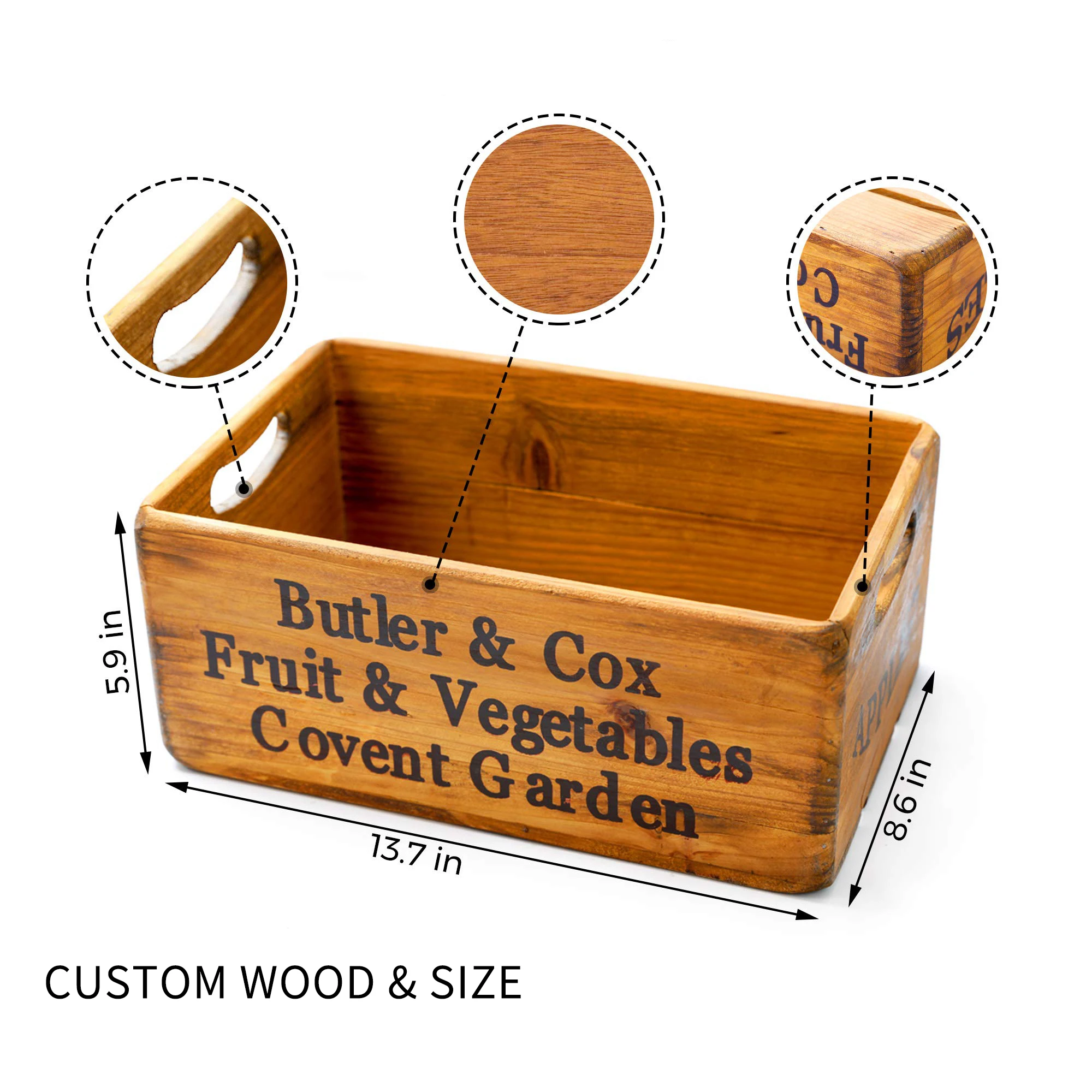 Decorative Farmhouse Wooden Storage Container Boxes Rustic Wood Nesting ...