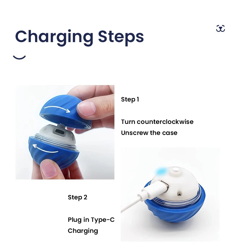 USB Rechargeable Smart Gravity Jumping Ball for Dogs