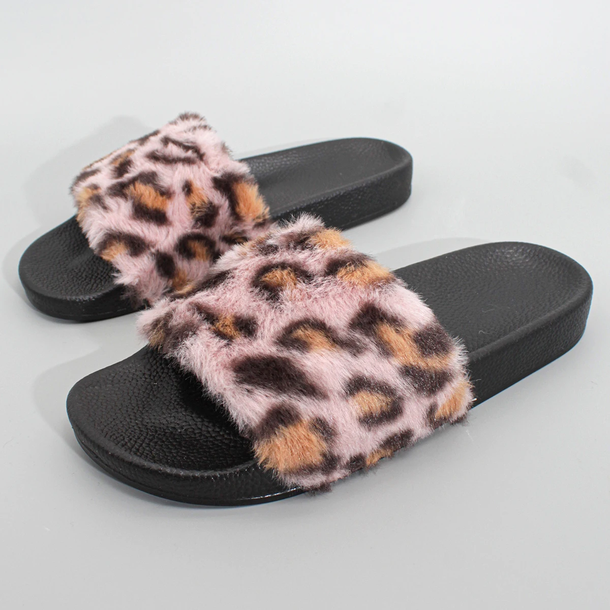 White Bridal Bridesmaid Cozy Slippers Custom Open Toe Fur Fluffy Cross ...