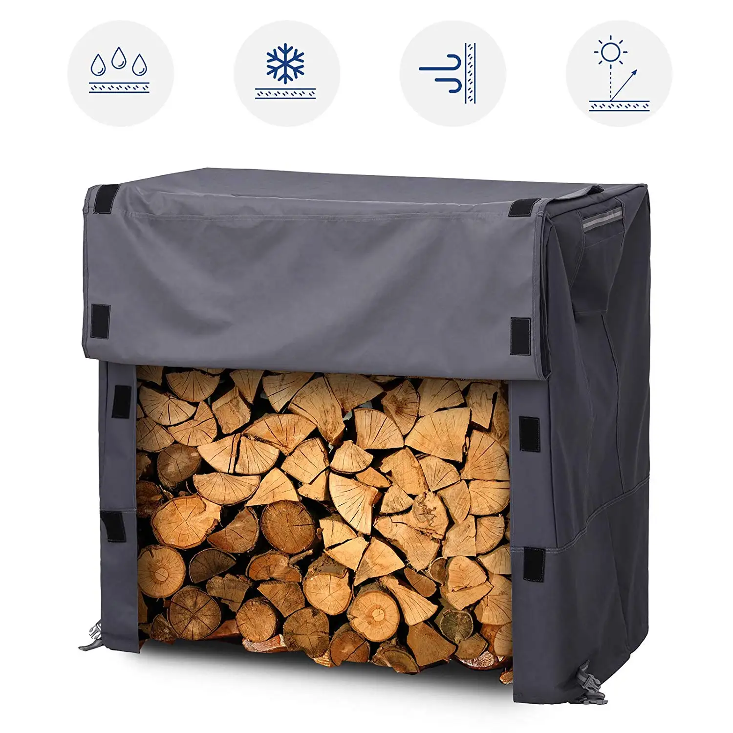 Heavy Duty Waterproof Outdoor Firewood Log Rack Cover 4-feet Fire Wood ...