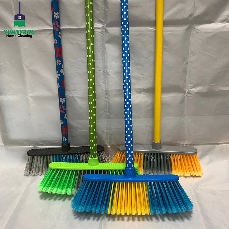 Outdoor Plastic Eucalyptus Hard Brush Broom Handles Industrial Push ...