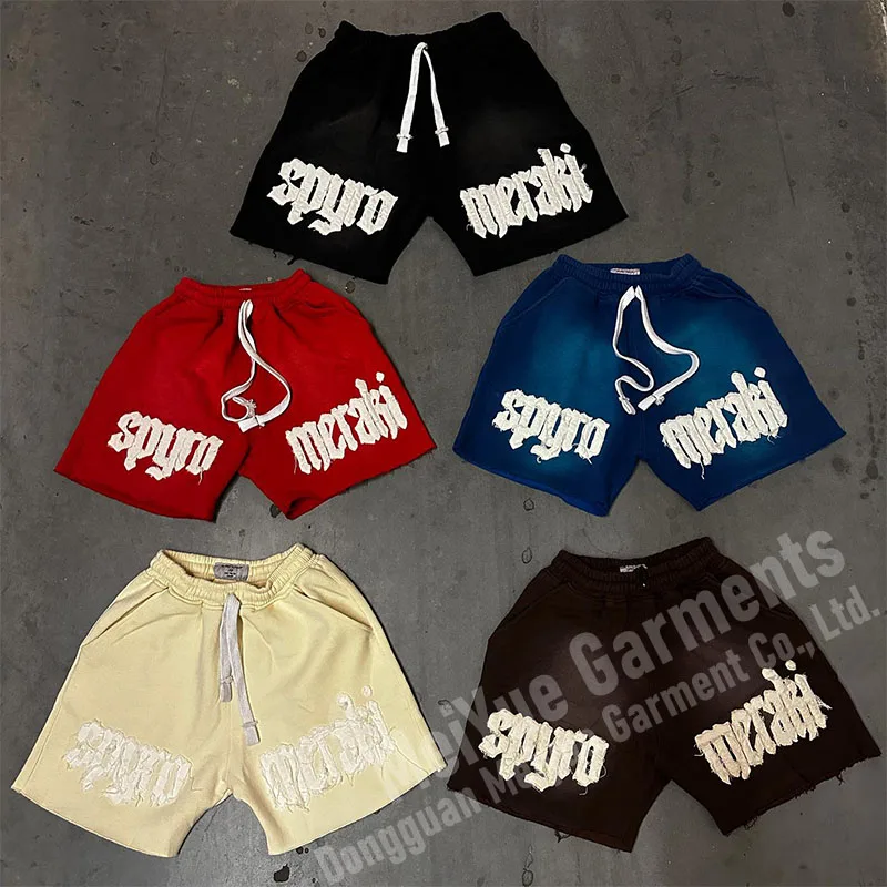 Custom Jogger Logo High Quality Cotton Applique Embroidery Shorts ...